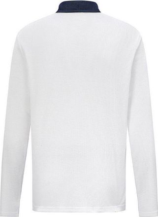 AlltheMen Poloshirt Herren langarm Poloshirt mit Brusttasche Polohemd mit Kontrastfarbe