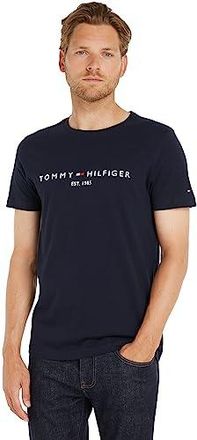 Tommy Hilfiger T-Shirt Manches Courtes Homme Core Tommy Logo Col Ras-du-Cou, Bleu (Sky Captain), 3XL