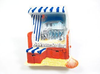 Generic St.Peter Ording Strandkorb Poly Souvenir Magnet Germany Neu Schleswig Holstein