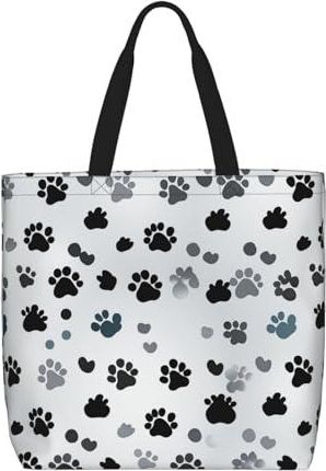Generic Empreintes De Pattes DAnimaux Sac Cabas L&eacute;ger Sacs De Courses Pliable Sac Courses Pour Quotidienne Universit&eacute; Voyage