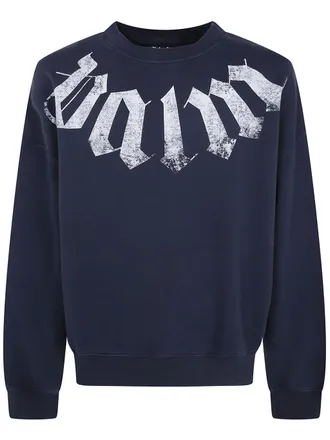 Palm Angels Sweatshirt Loose Crew Big Neck Logo