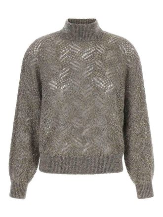 Brunello Cucinelli Dazzling Abstract Leaf - Gris
