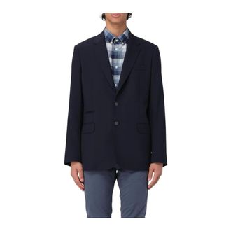Fay Homme, Vestes, Bleu, Taille: 2XL Blazer Bleu à Revers Crantés