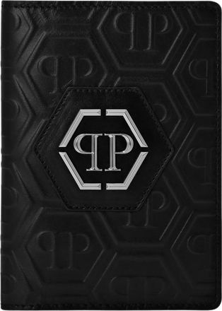 Philipp Plein Homme, Accessoires, Noir, Taille: ONE Size Leather Passport Cover Monogram