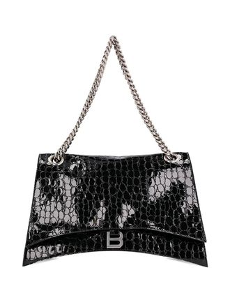 Balenciaga grand sac porté épaule Crush - Noir