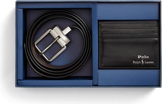 Polo Ralph Lauren Kartenetui und G&uuml;rtel Set Polo Ralph Lauren 405880721001 Schwarz