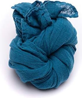 LinenMe Cheche Femme et Homme, &Eacute;charpe, Foulard, Chale - 100% Lin - Pour l&eacute;t&eacute;, la plage, l&eacute;ger, respirant - 70 x 200 cm - SEA BLUE