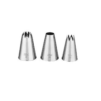 PME NZ1012 JEM Tüllen Set - Große Cupcakes Kollektion, 3 Stück, Edelstahl, Silber