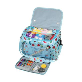 Generic Ausverkaufs-Stricktasche, Garn-Trage-Organizer mit Innenteiler for Wolle, H&auml;kelnadeln, Nadeln, N&auml;hset, DIY-Aufbewahrung(Green Color Bag)
