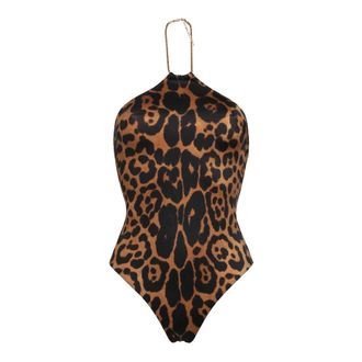 Tom Ford Femme, Maillots de bain, Brun, Taille: 40 FR Maillot de bain une pi&egrave;ce &agrave; imprim&eacute; l&eacute;opard avec dos nu