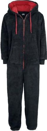Full Volume by EMP Femme Combinaison en peluche noire et rouge XXL-3XL