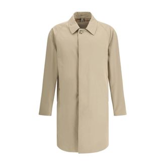 Burberry Homme, Manteaux, Beige, Taille: XS Manteau Classique Crois&eacute; en Coton avec Doublure &agrave; Carreaux