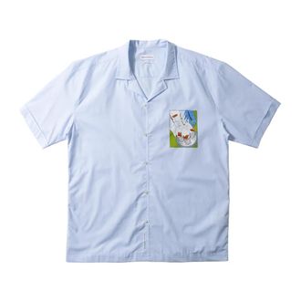 Edmmond Studios Leichtes Drinks und Fries T-Shirt - - Shirts - Herren - Blau - L