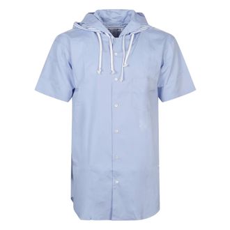 Comme Des Gar&ccedil;ons Homme, Chemises, Bleu, Taille: XL Chemise &agrave; Manches Courtes Ray&eacute;e &agrave; Capuche