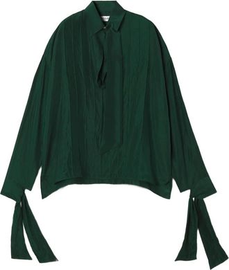 Lanvin blouse en soie à plis - Vert