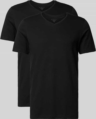 Bugatti T-Shirt aus Baumwolle mit V-Ausschnitt