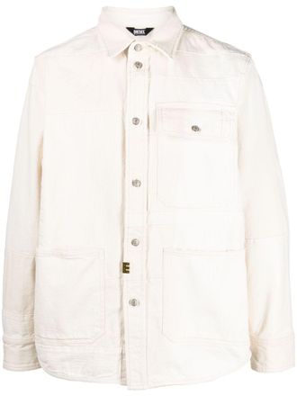 Diesel veste en jean &agrave; poche poitrine &agrave; rabat - Tons neutres