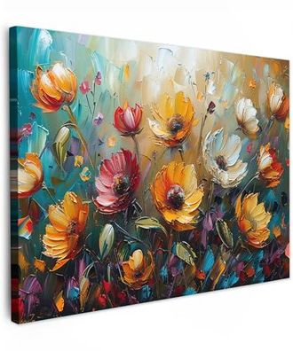 MuchoWow © Impression sur Toile Decoration Murale Peinture 70x50 cm Tableaux Decoratifs Muraux Déco Chambre Tableau Salon Aquarelle - Fleurs - Art - Moderne