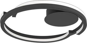 Eglo LED Deckenleuchte Mezzomonte, Deckenlampe Wohnzimmer dimmbar, Flur Lampe Decke, Schlafzimmerlampe aus Metall in Schwarz, warmwei&szlig;-kaltwei&szlig;, &Oslash; 48 cm