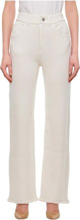 Barrie Femme, Jeans, Blanc, Taille: 38 FR Pantalon &agrave; Franges en Denim