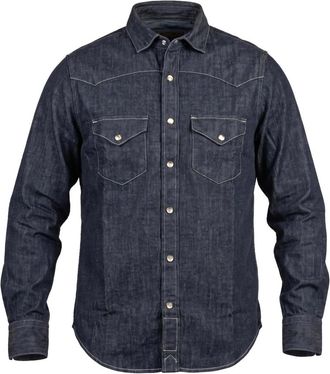 CHESAPEAKE'S Homme, Chemises, Bleu, Taille: M Chemise Western en Denim Flagstaff Rinsed