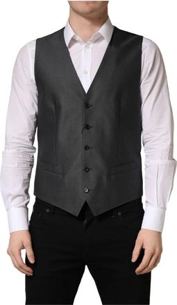 Dolce & Gabbana Homme, Costumes, Noir, Taille: 3XL Gilet de costume crois&eacute;