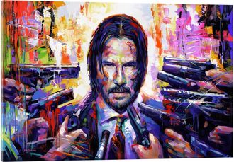 Posterlounge John Wick Pop Art Acrylglasbild von Leon Devenice 100 x 70 cm Bunt Wandbilder Wanddeko