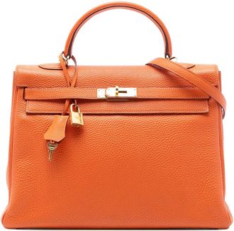 Herm&egrave;s Hobo Bags - Togo Kelly II Retourne 35 - Gr. unisize - in Orange - f&uuml;r Damen