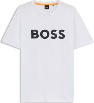 BOSS Hommes Thinking 1 T-Shirt en Jersey de Coton avec Grand Logo imprim&eacute;