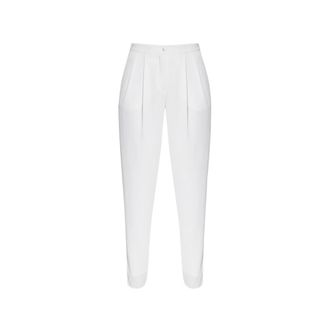 Emporio Armani Femme, Pantalons, Blanc, Taille: 44 FR Tapered Pantalons