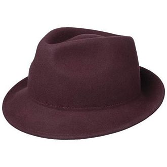 LIPODO Chapeau en Feutre Uni Trilby Femme/Homme - Made in Italy pour Homme Fedora Laine Automne-Hiver Hiver - L (58-59 cm) Bordeaux