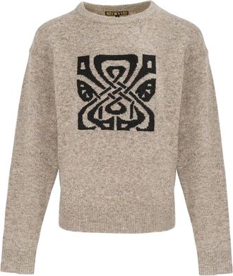 Biba Pullover f&uuml;r Damen, Jacquard, Feier (Beige/Schwarz)