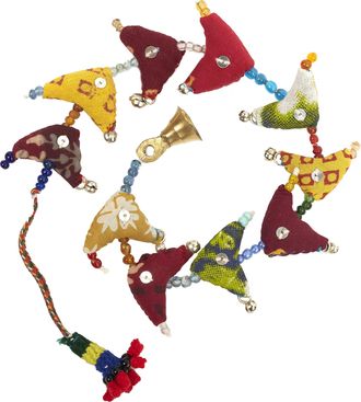 Paper High Hängedekoration Nr. 10, Vogel-Design, zum Aufhängen, mit traditionellem indischem Tota-Glöckchen, Mehrfarbig