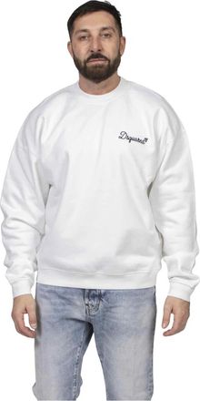 Dsquared2 Homme, Sweatshirts et sweats &agrave; capuche, Blanc, Taille: M Relax Fit Crewneck