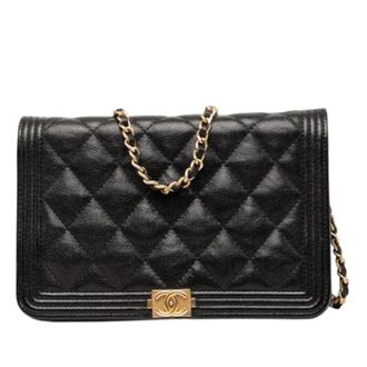 Chanel Pre-owned The Boy Wallet on Chain - Femme - Pre-owned - Noir - Taille: ONE Size