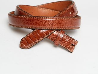 Reptiles House Annalise - STRAUSSENLEDER GÜRTEL - Tabak