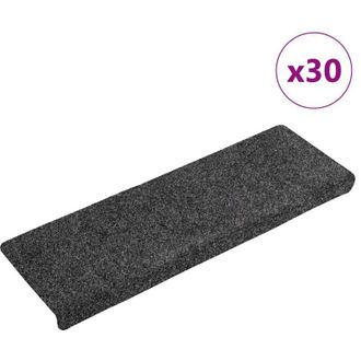 vidaXL Tapis descalier autocollants 30 pcs gris 65x21x4 cm - Vidaxl