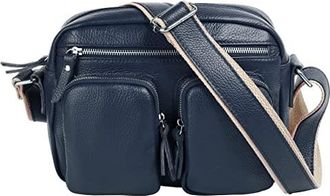 Samantha Look Sac &agrave; bandouli&egrave;re Damen echt Leder | Fabriqu&eacute; en Italie, sac bandouli&egrave;re avec poches ext&eacute;rieures, sac bandouli&egrave;re avec compartiment smartphone 021208