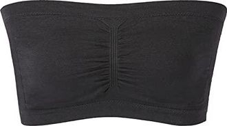 Generic 2026 Soutien-gorge sans bretelles pour femme, couleur unie, style ligne A, grande taille, Noir, XXL