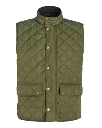 Barbour Weste mit Rautensteppmuster und Metall-Druckkn&ouml;pfen in