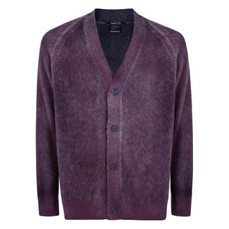 Avant Toi Handbemalter- geb&uuml;rsteter Kaschmir-Cardigan mit V-Ausschnitt und Raglan&auml;rmeln - - Knitwear - Herren - Braun - L