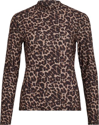 Vila Damen Vileoa L/S Rollneck Top-Noos Langarmshirt, Nomad/AOP:Leo,XXL