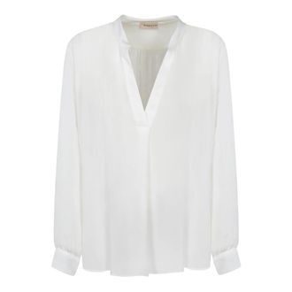 Blanca Vita Lang&auml;rmlige V-Ausschnitt-Bluse - - Blouses & Shirts - Damen - Wei&szlig; - M