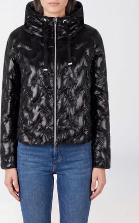 Herno Kurze Daunenjacke aus gestepptem Nylon mit Kapuze und Rei&szlig;verschluss