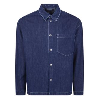 7 For All Mankind Homme, Chemises, Bleu, Taille: M Oversized Mix Linen Shirt