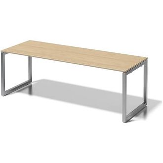 Bisley Cito Schreibtisch, 740 mm h&ouml;henfixes O-Gestell, Metall, Mp355 Dekor Ahorn, Gestell Silber, 80 x 220 x 85 cm