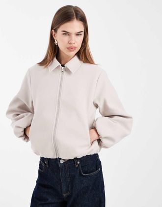New Look Bomber zipp&eacute; - Taupe-Neutre