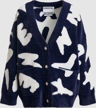 Essentiel Cardigan Jarden Blanc Bleu Marine