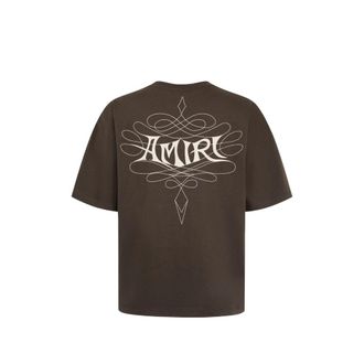 Amiri Logo-Print Cotton T-Shirt - Brown