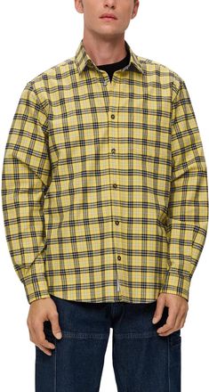 s.Oliver Herren Hemd Langarm, Regular Fit Yellow XXL